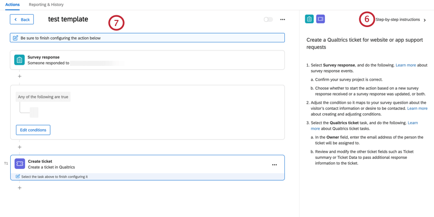 Actions in Global Navigation