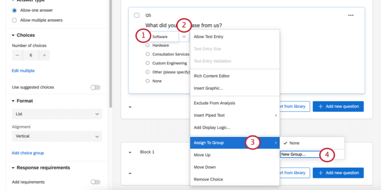 Formatting Answer Choices