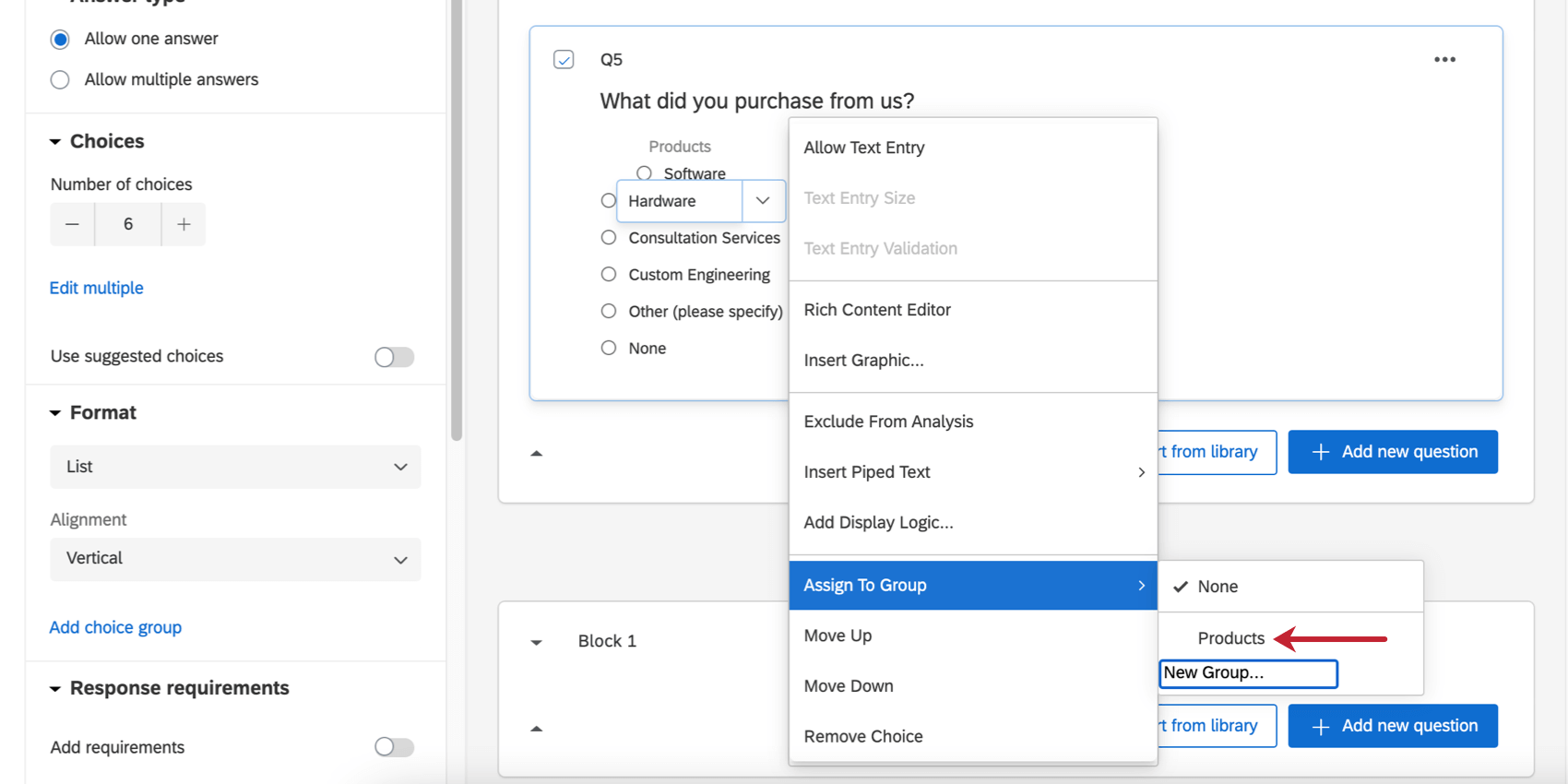 Formatting Answer Choices - Qualtrics
