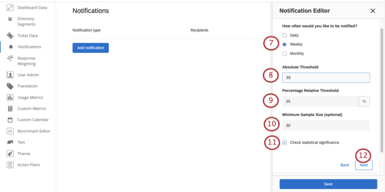 Dashboard Notifications