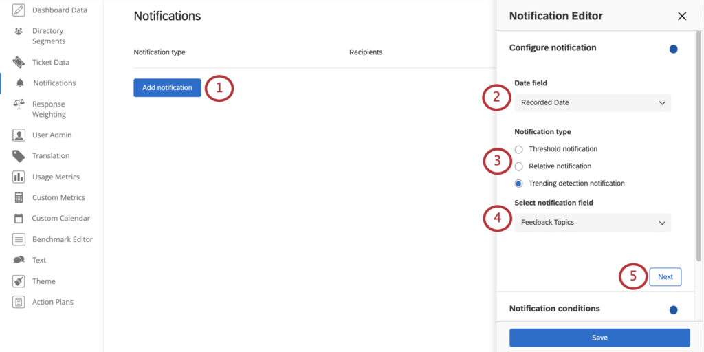 Dashboard Notifications