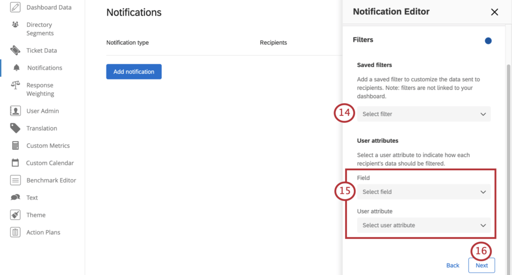 Dashboard Notifications