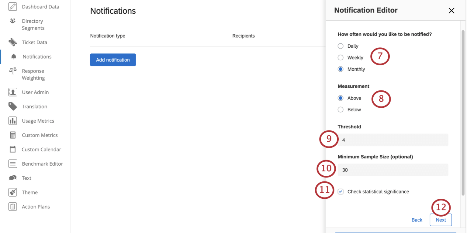 Dashboard Notifications