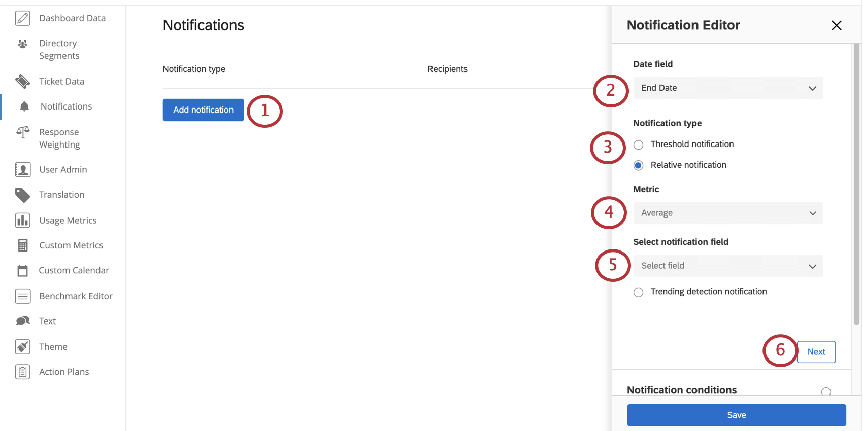 Dashboard Notifications