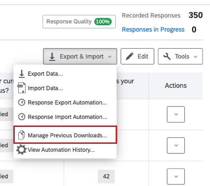 Exporting Response Data