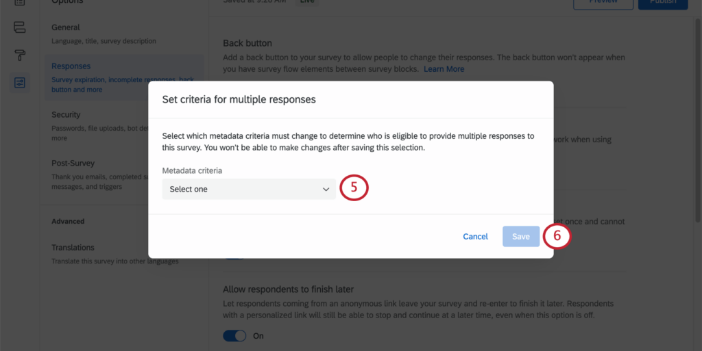 Allowing Participants To Submit Multiple Responses El