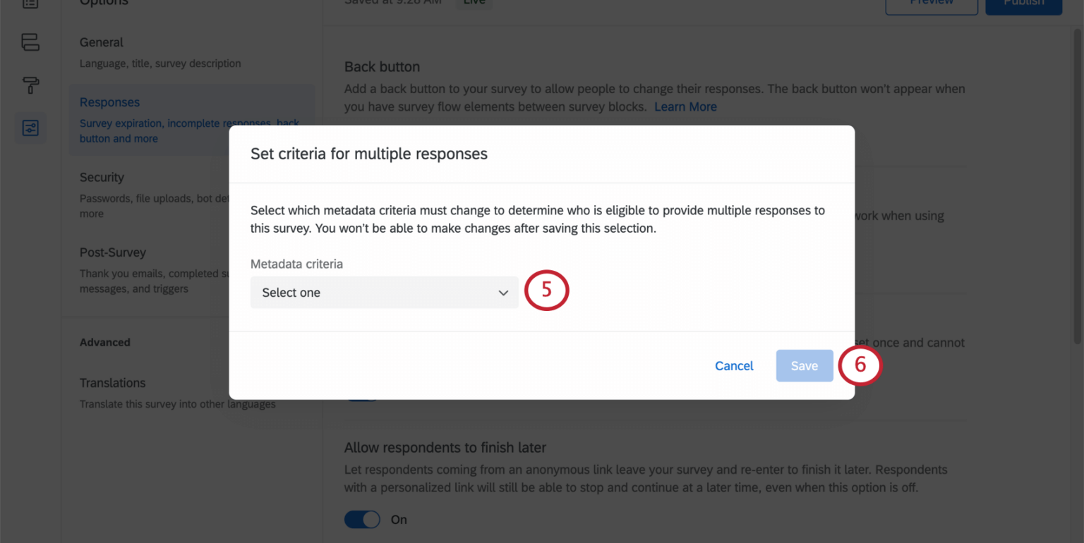Allowing Participants to Submit Multiple Responses (EL)