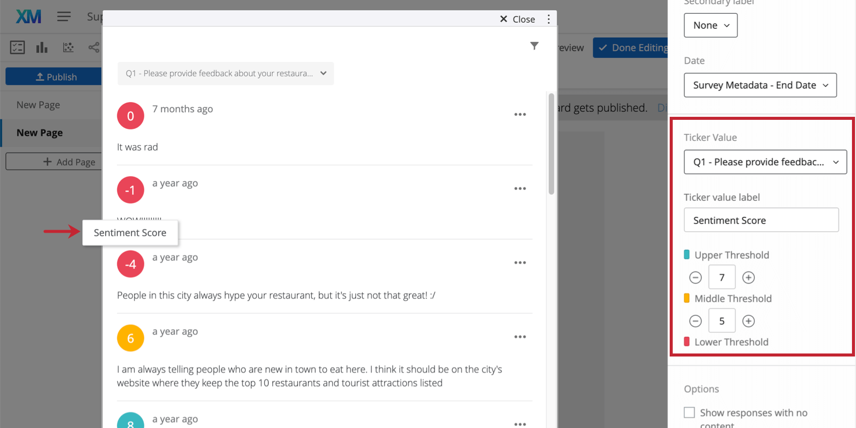 Response Ticker Widget (CX)
