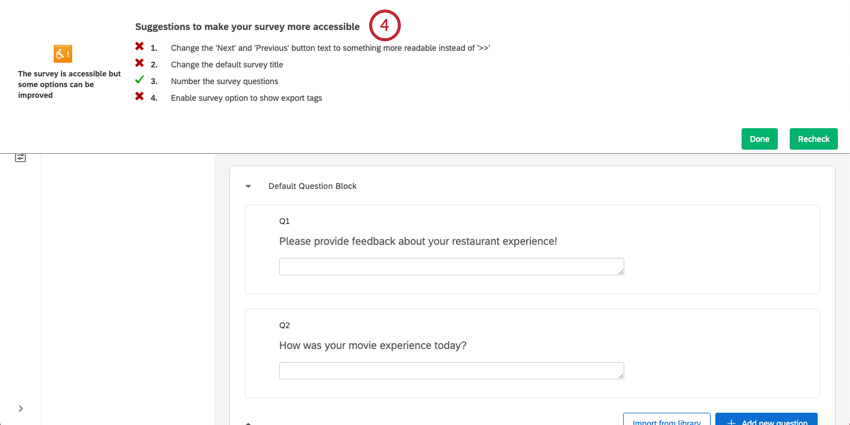 Check Survey Accessibility