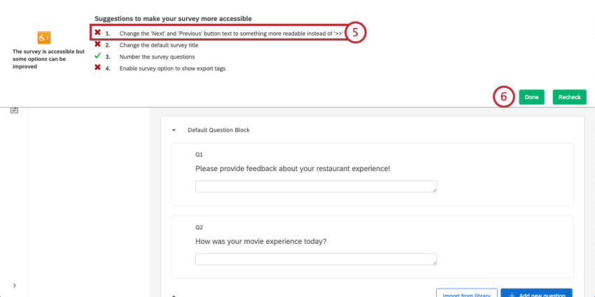 Check Survey Accessibility
