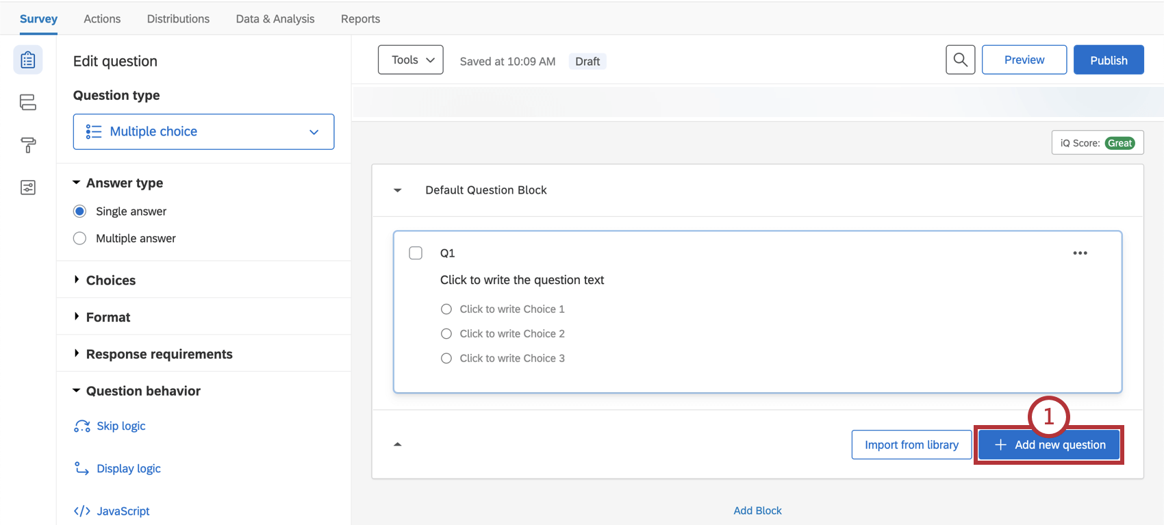 Creating Questions - Qualtrics