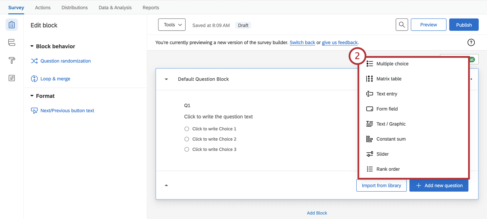 Creating Questions - Qualtrics