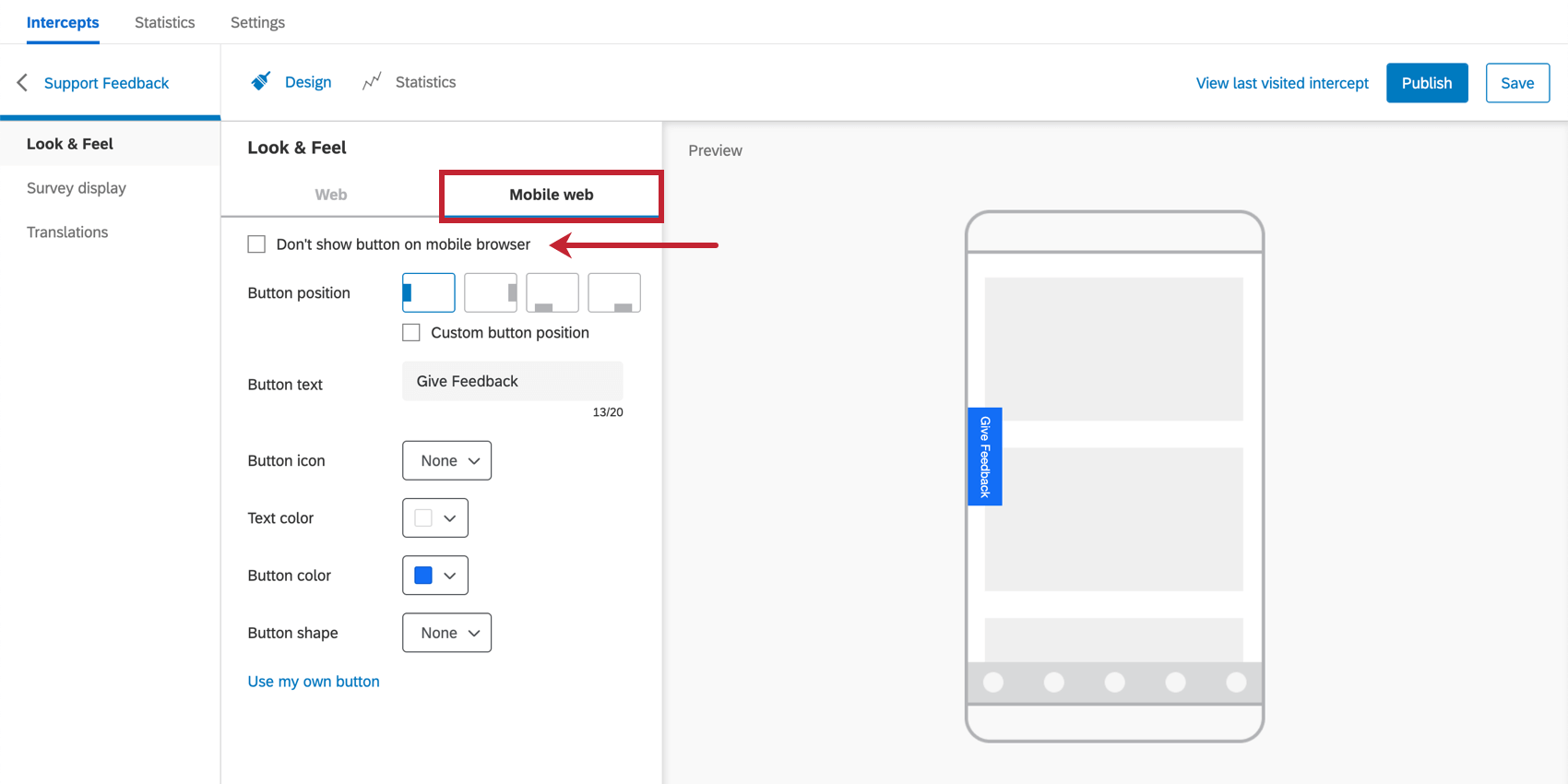 Feedback Button Creative