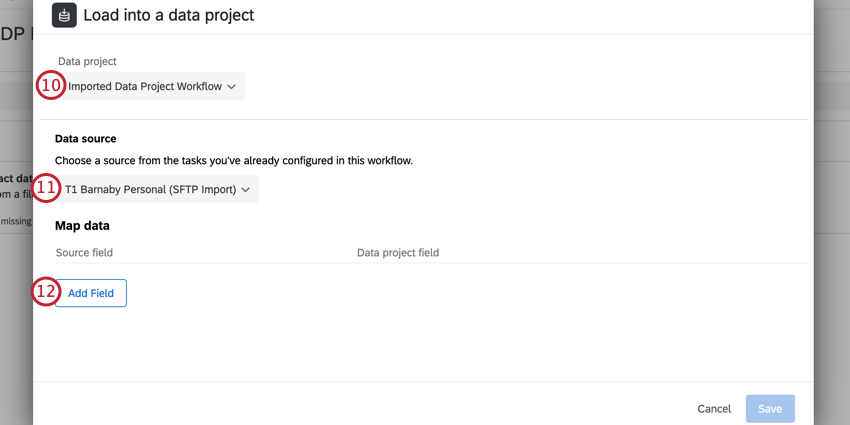 Load into a Data Project Task