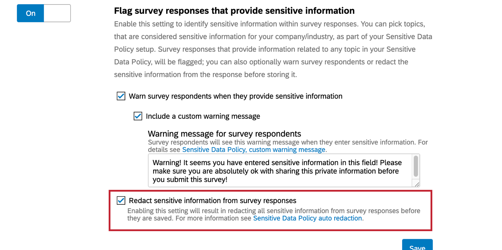 Sensitive Data Policy