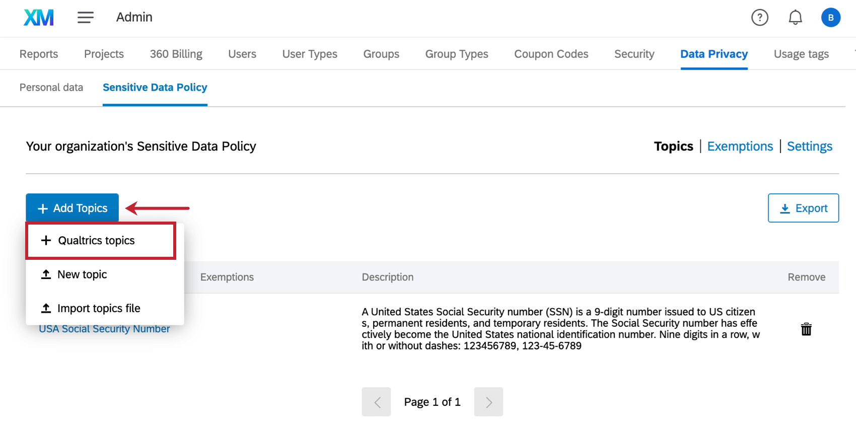 Sensitive Data Policy