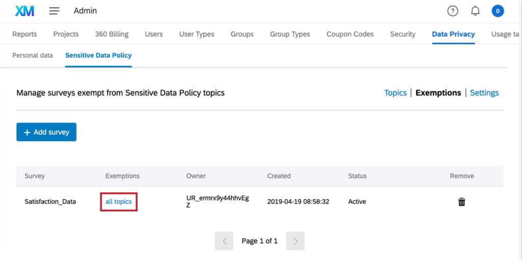 Sensitive Data Policy