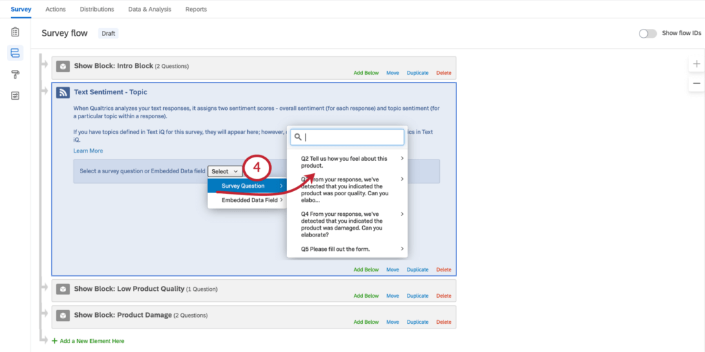 Text iQ-Powered Survey Flows