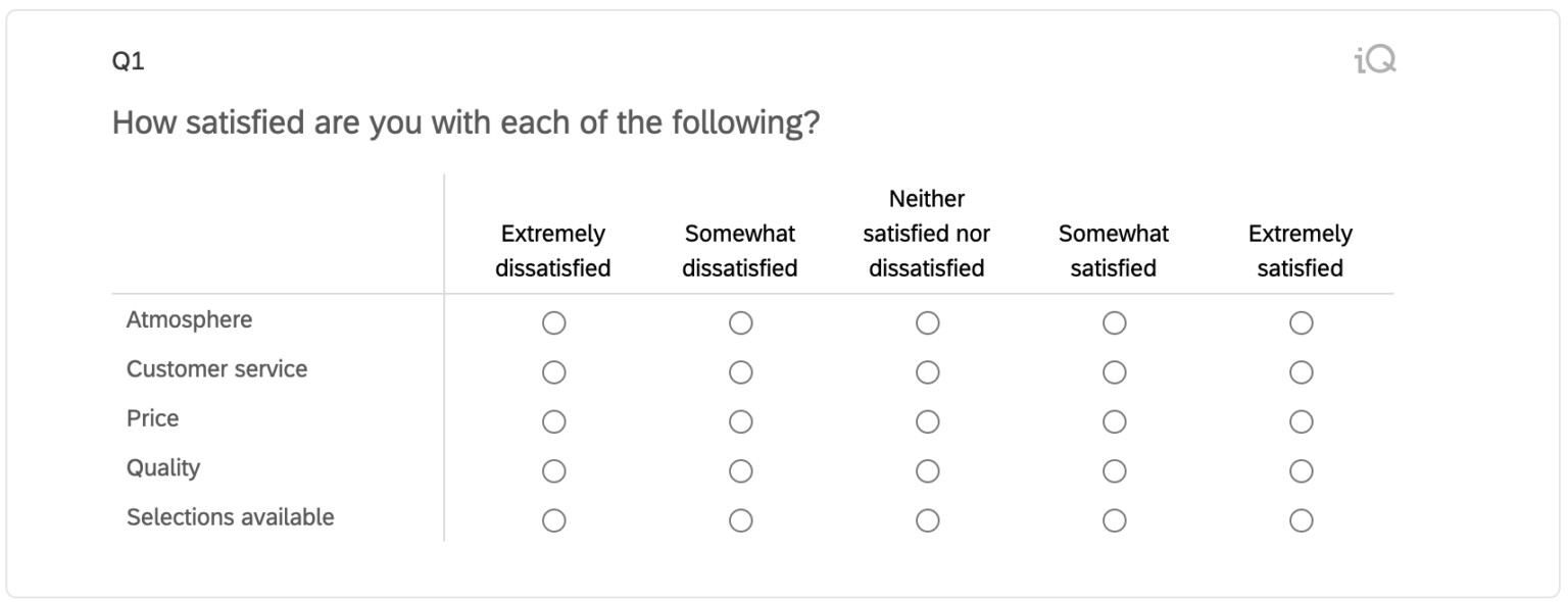 Matrix Statements in a Single Widget