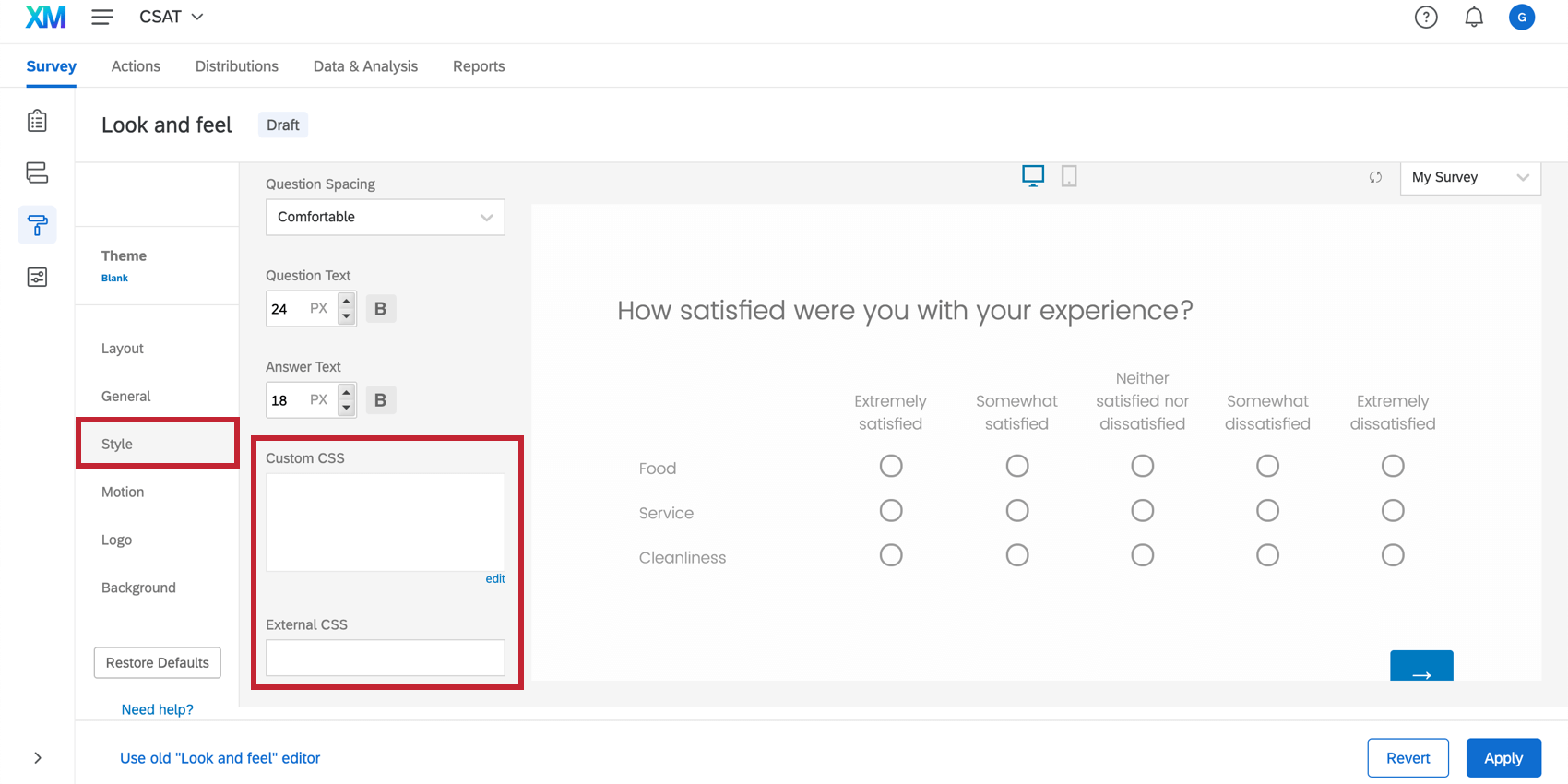 Formatting Embedded Targets