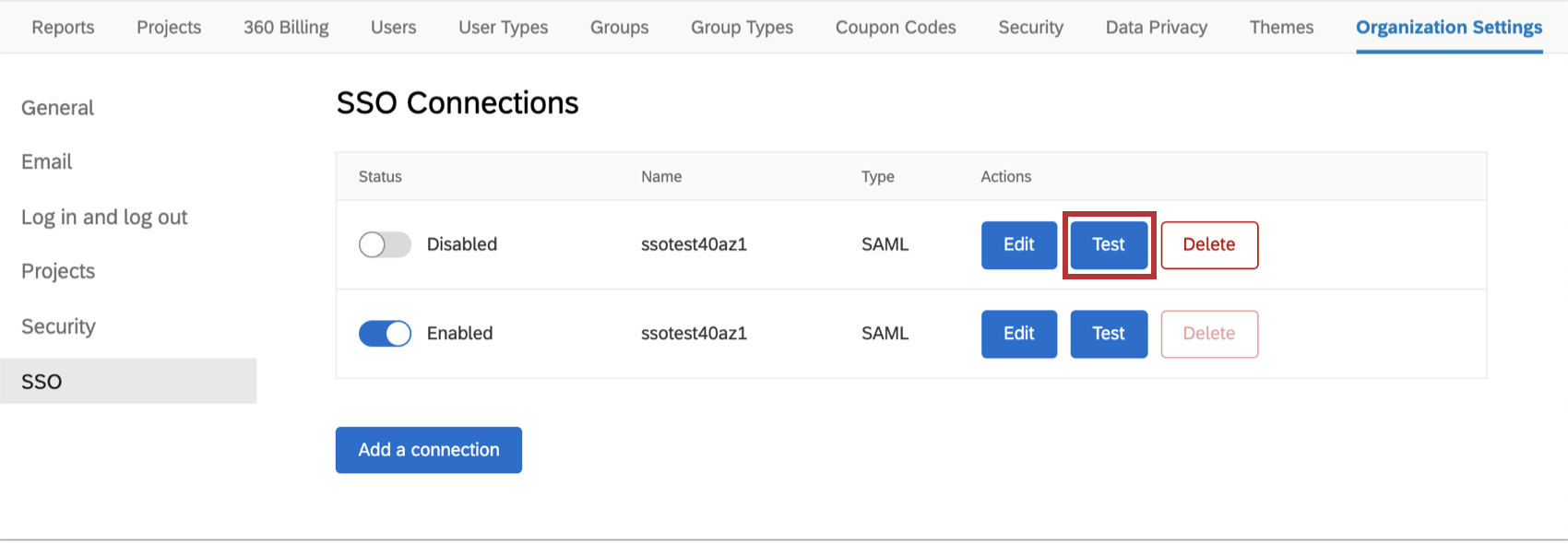 Configuring Organization SSO Settings
