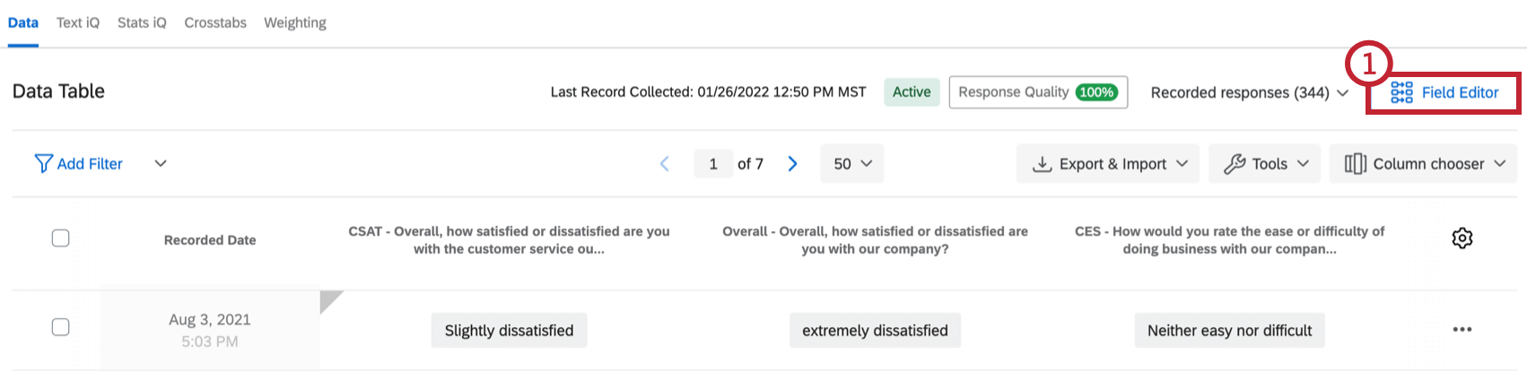 Data & Analysis in Imported Data Projects - Qualtrics